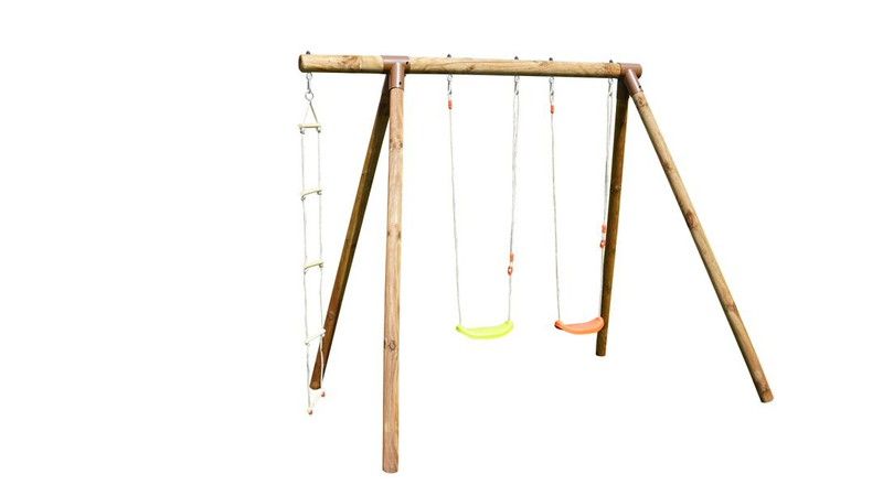 Doble Columpio de madera con escalera de cuerdas Arthur 4495 Soulet ...
